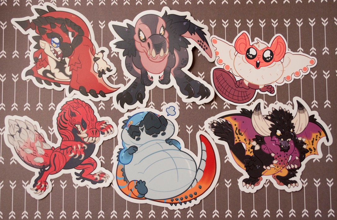 Monster Hunter World Vinyl Stickers - Etsy