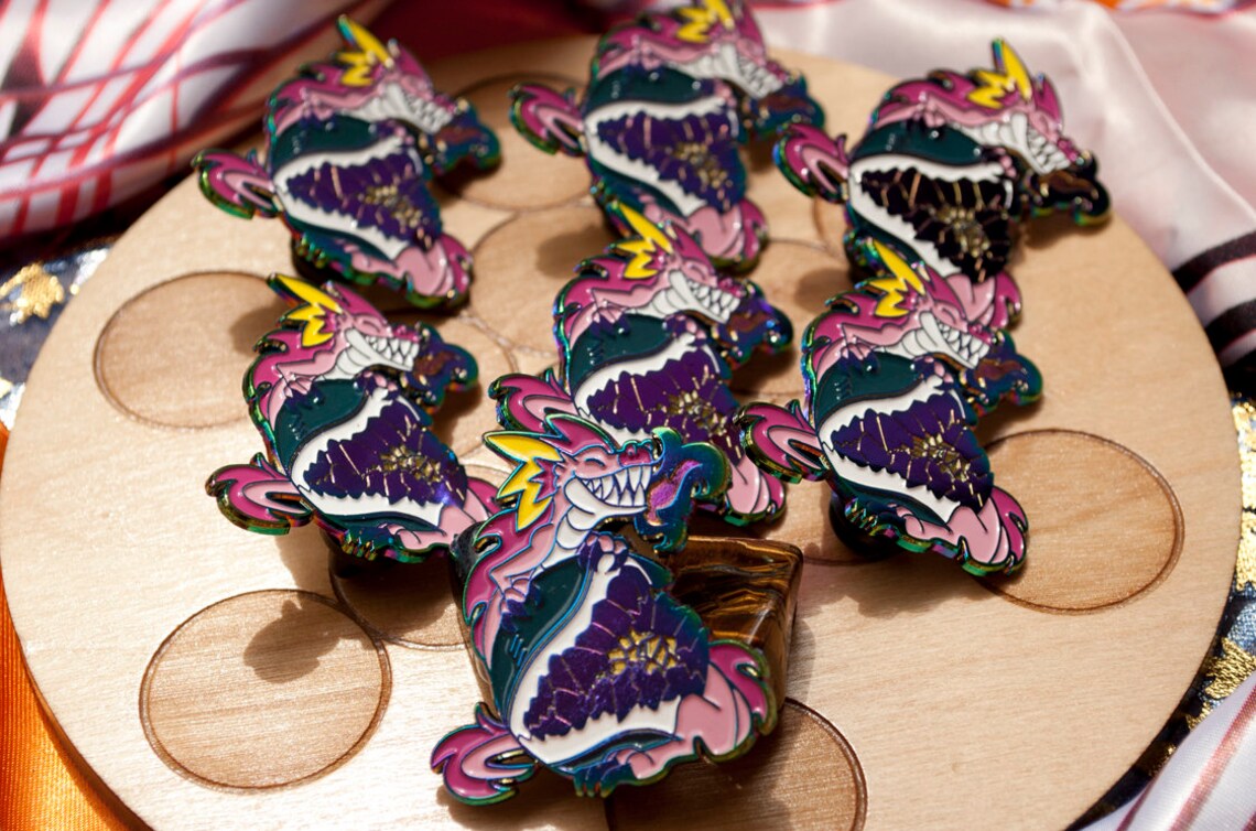 Geode Drake Enamel Pin - Etsy