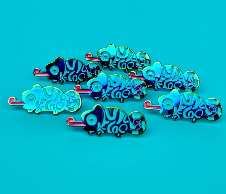 Tiny Chroma Chameleon Rainbow Reptile Enamel Pin - Etsy
