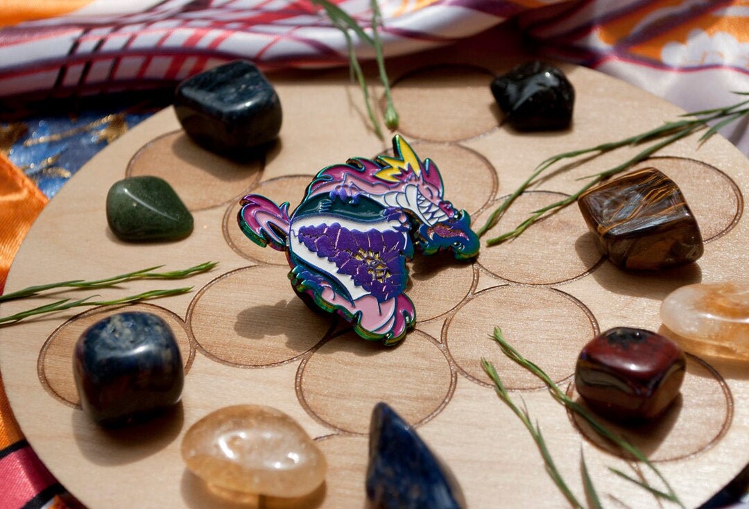 Geode Drake Enamel Pin - Etsy