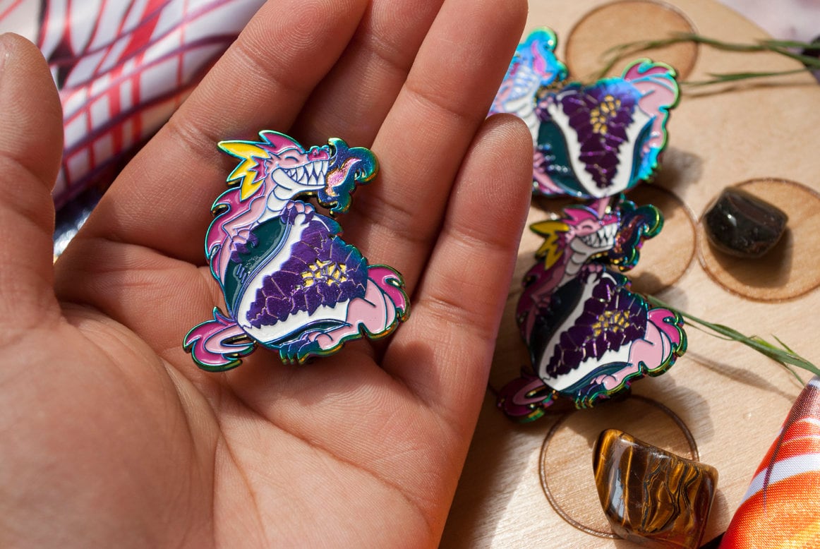 Geode Drake Enamel Pin - Etsy