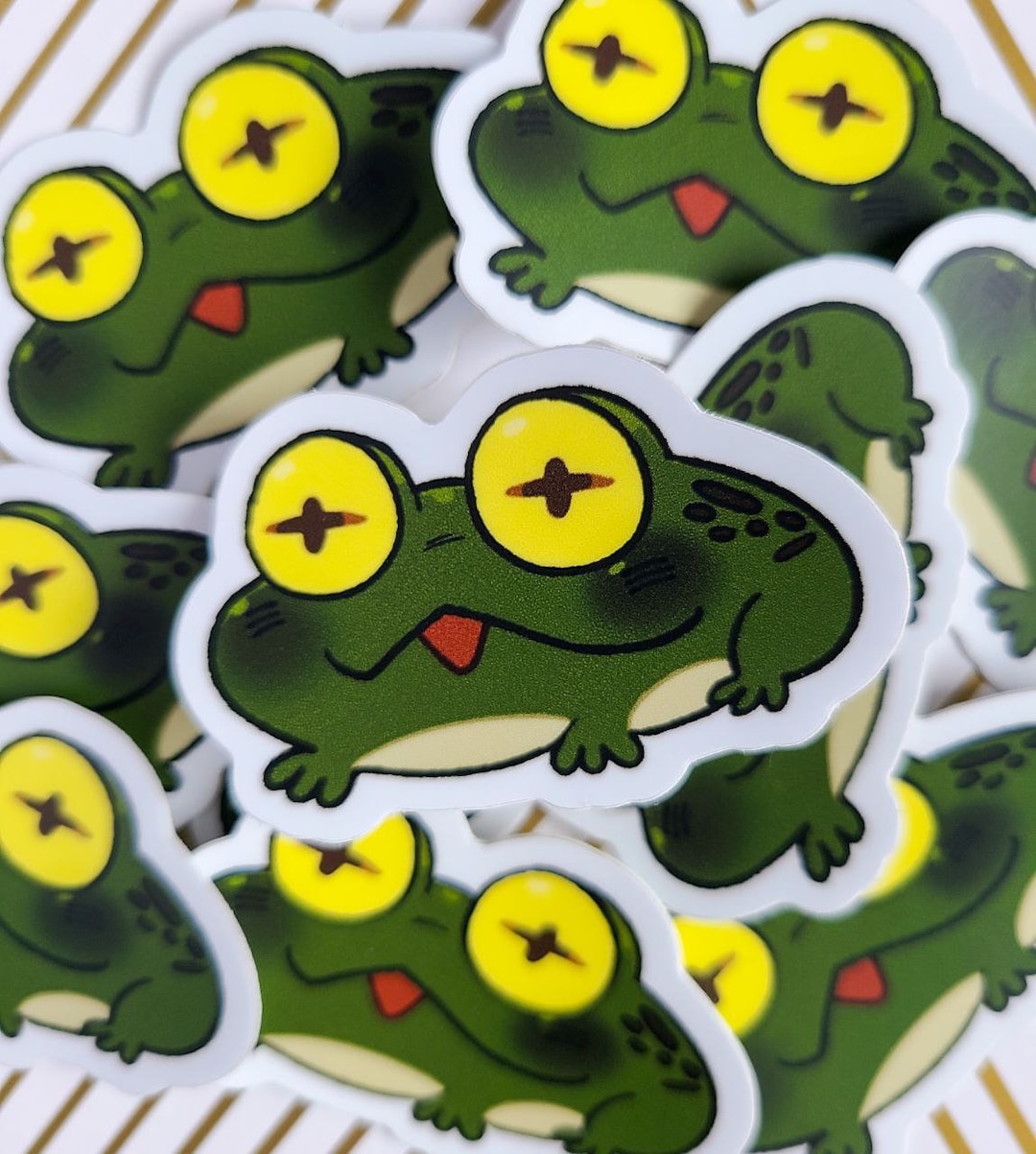 Cute Frog Vinyl Small Matte Sticker Water Resistant Decal - Etsy