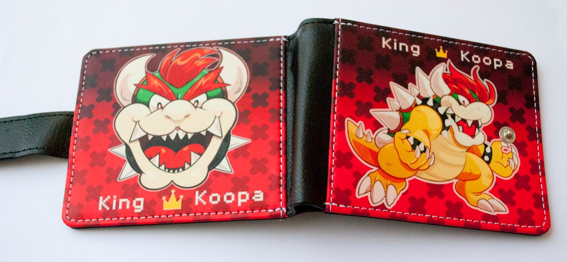 Bowser Bifold Wallet Unisex Wallet Vegan Wallet - Etsy
