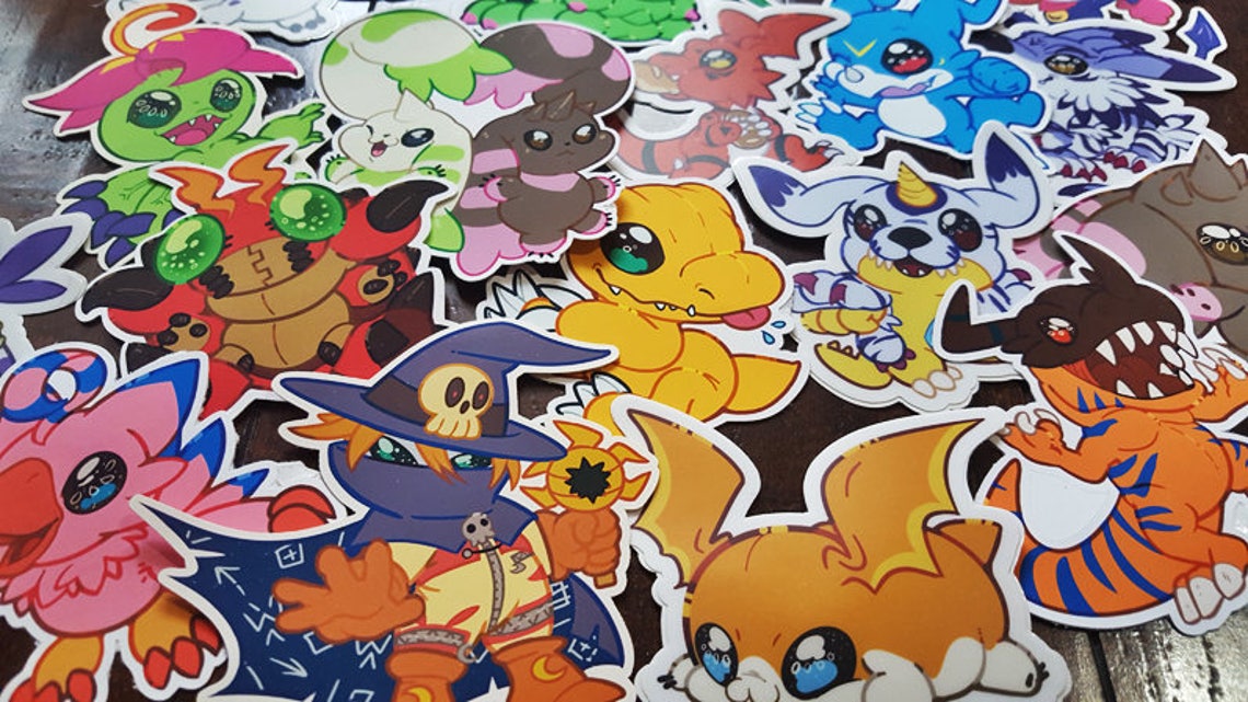Digimon Vinyl Stickers - Etsy