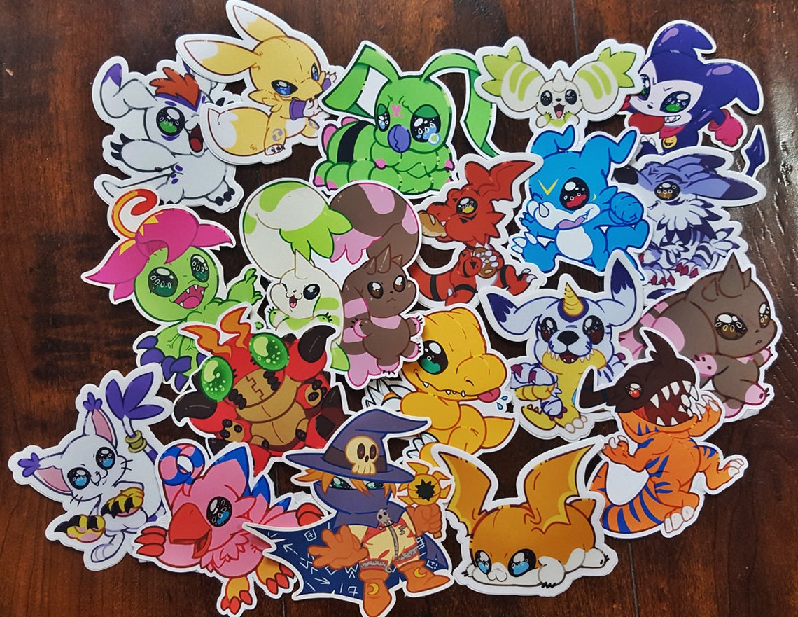 Digimon Vinyl Stickers - Etsy