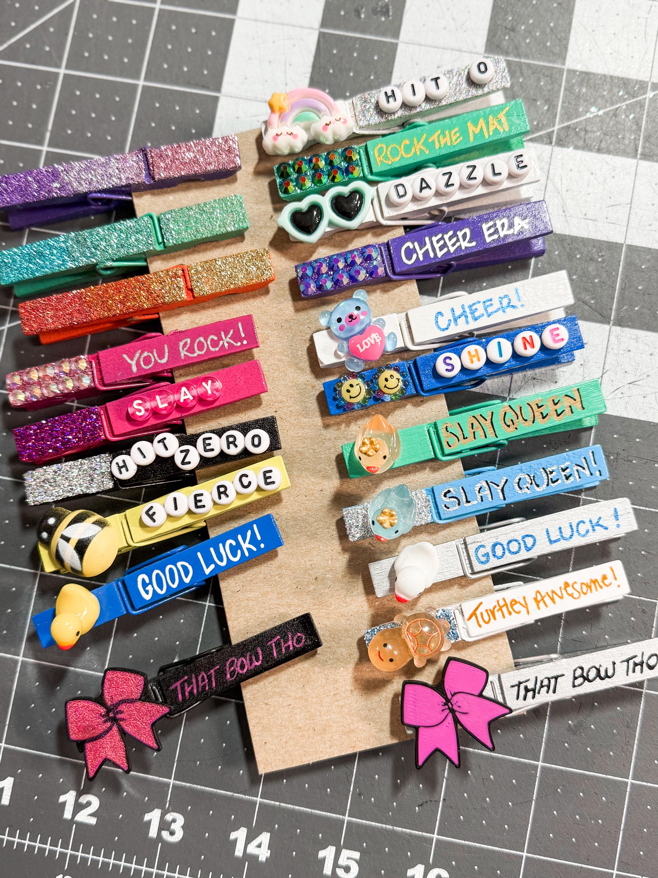 Cheer Pins, Comp Pins, Sports Pins, Decorated Clothespins, Spirit Pins ...