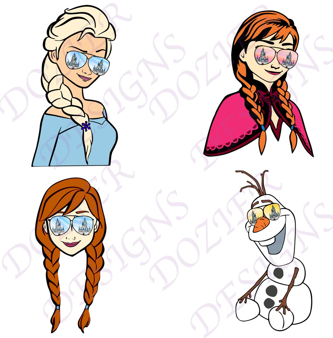 Anna Elsa Olaf Castle Glasses SVG / PNG Digital File Sublimation Cricut ...