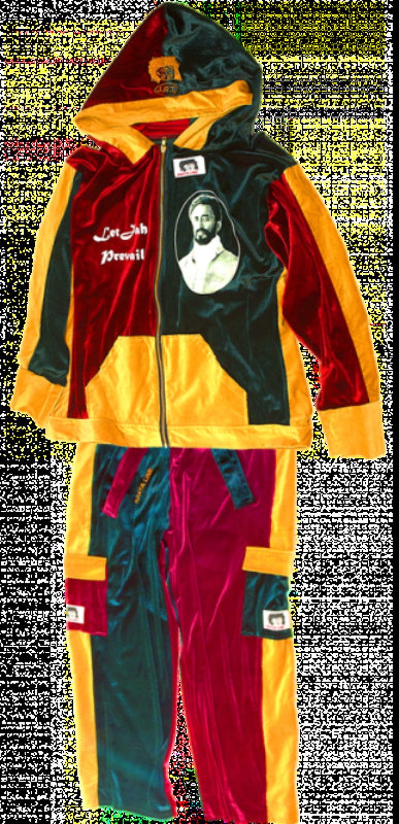 ORIGINAL Rasta VELOUR TRACKSUIT Handmade Rasta Clothing. Real Jamaican ...