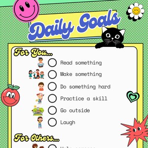 Kids' Daily Goals Adventure Chart, Children Routine Tracker, Homeschool ...