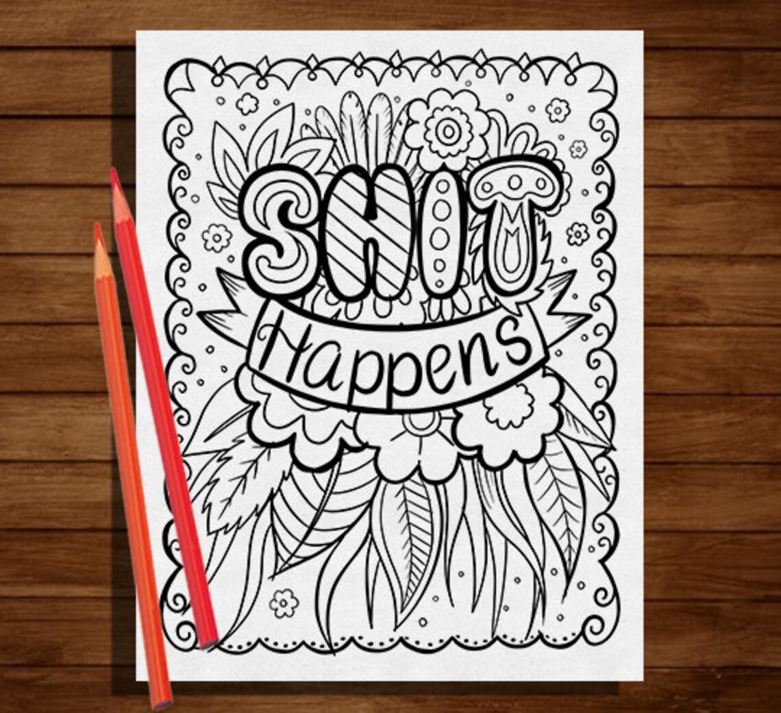 Sweary Coloring Page Swearing Coloring Pages Sweary - Etsy