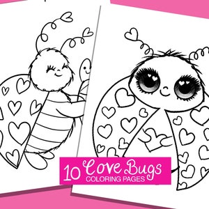 Valentine's Day Coloring Page Set - Instant Download - Valentine's Day ...