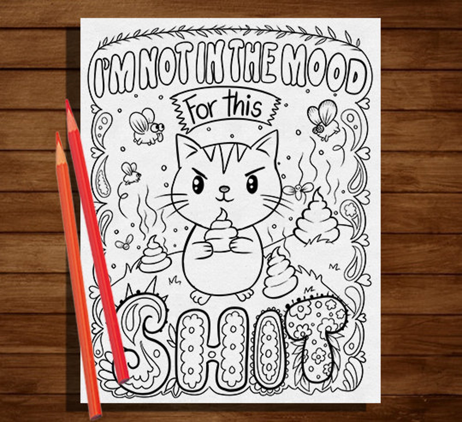 Sweary Coloring Page im Not in the Mood for This Shit , Swearing ...