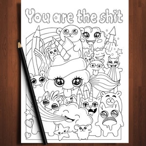 You Are the Shit Coloring Page,sweary Coloring Book Digital Download ...