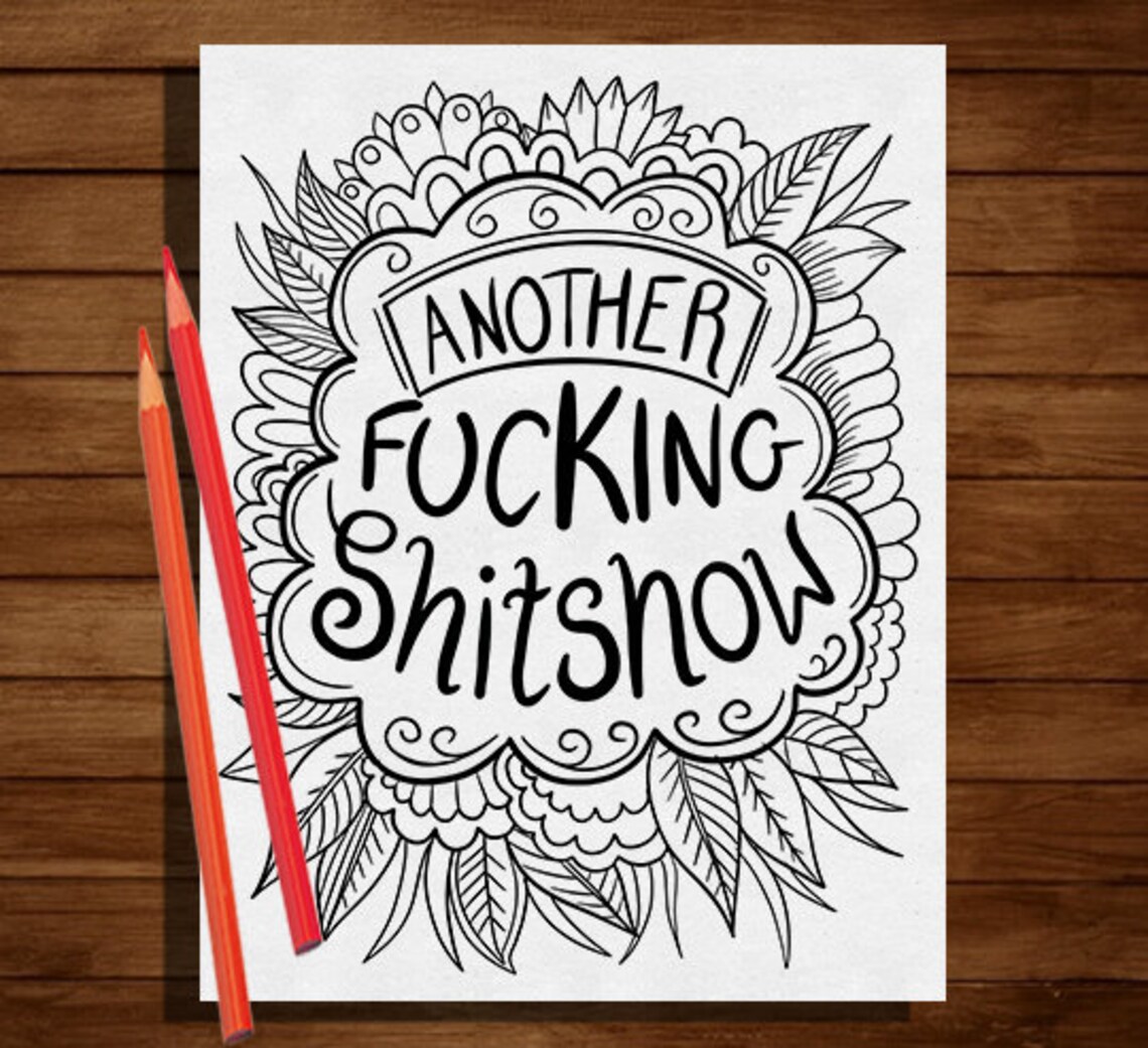 Sweary Coloring Page Swearing Coloring Pages Sweary - Etsy