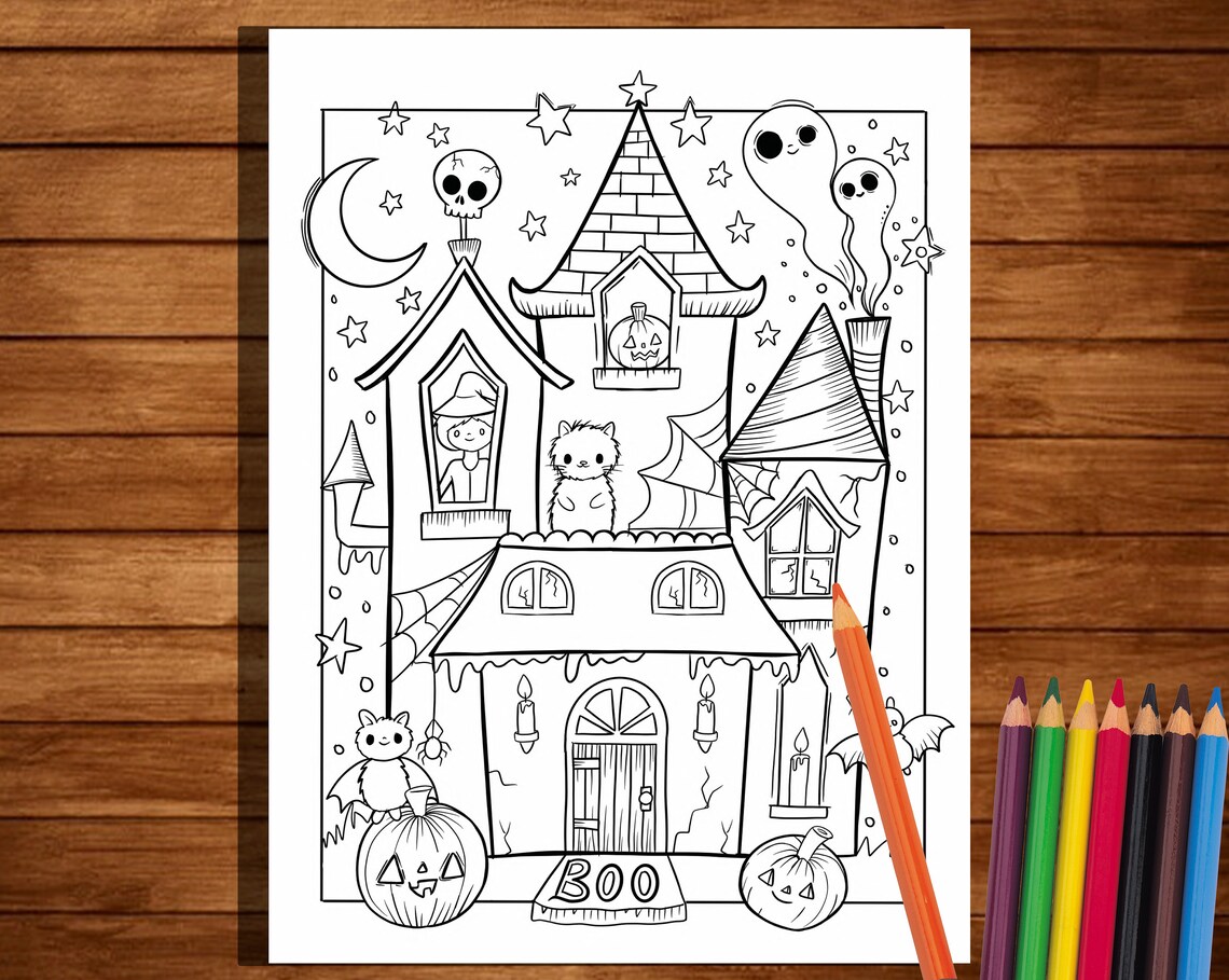 EDWINA MC NAMEE Coloring Books Halloween Coloring Book Contains Witches ...