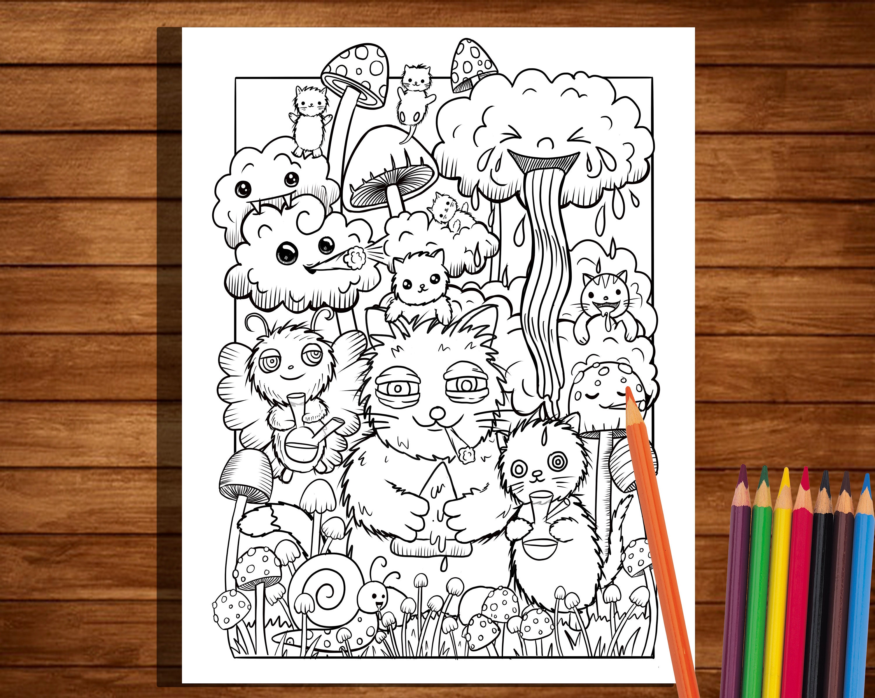 Stoner coloring page colouring page for adults Stoner | Etsy