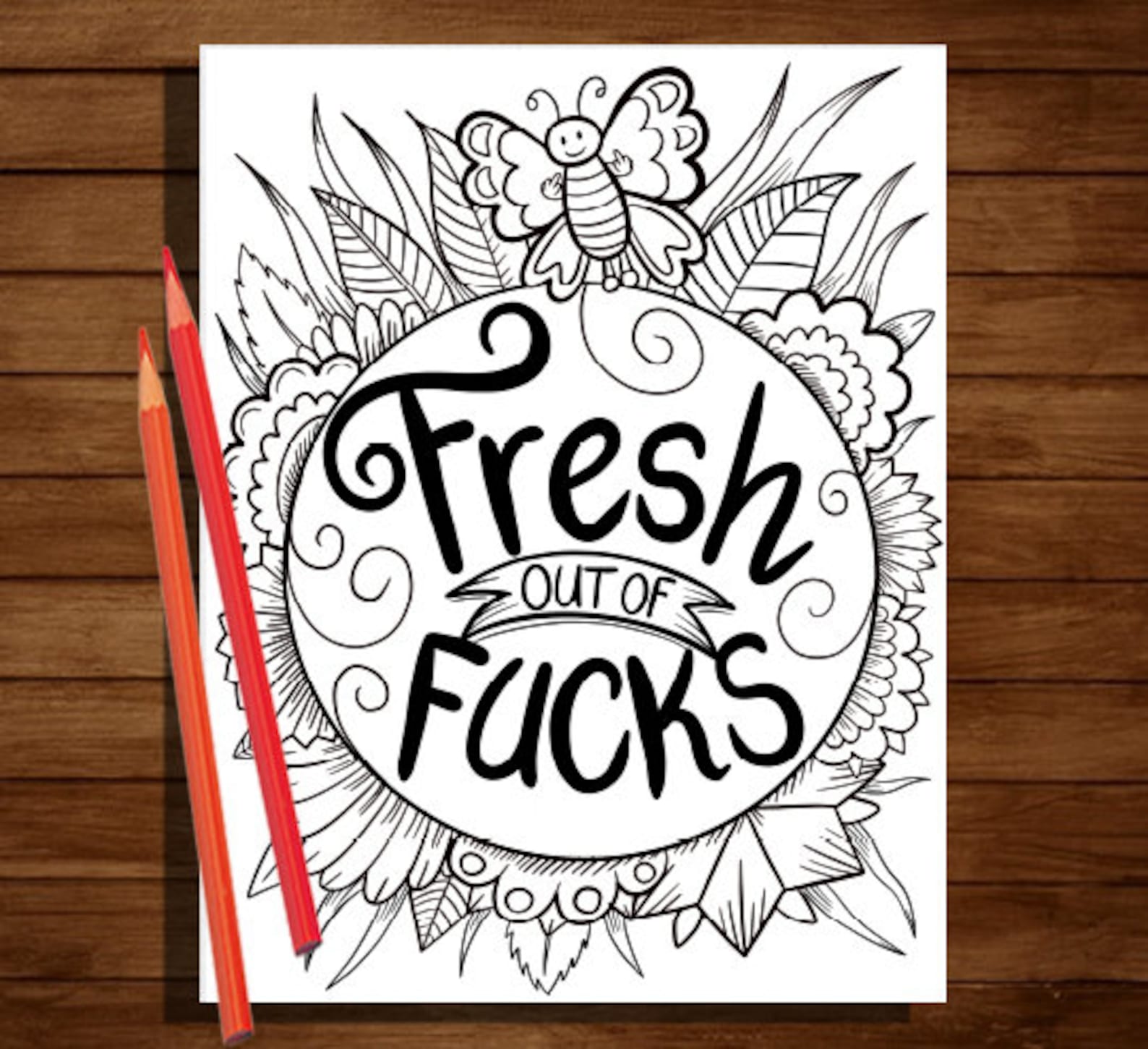 Sweary Coloring Page Swearing Coloring Pages Sweary | Etsy