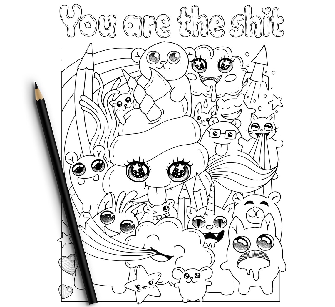 You Are the Shit Coloring Pagesweary Coloring Book Digital - Etsy