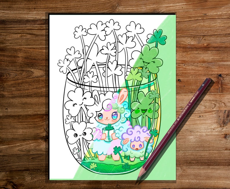 Shamrock Shamrocks Spring Coloring Page Irish Irish - Etsy