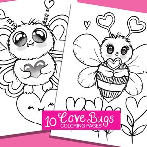 Valentine's Day Coloring Page Set - Instant Download - Valentine's Day ...