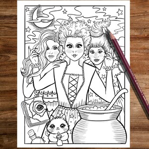 Hocus Pocus Coloring Page,,halloween Coloring Page, Hocus Pocus Fun ...