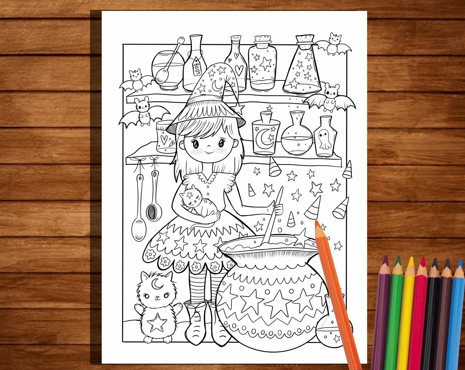 EDWINA MC NAMEE Coloring Books Halloween Coloring Book Contains Witches ...