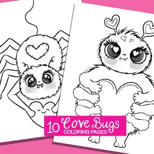Valentine's Day Coloring Page Set - Instant Download - Valentine's Day ...