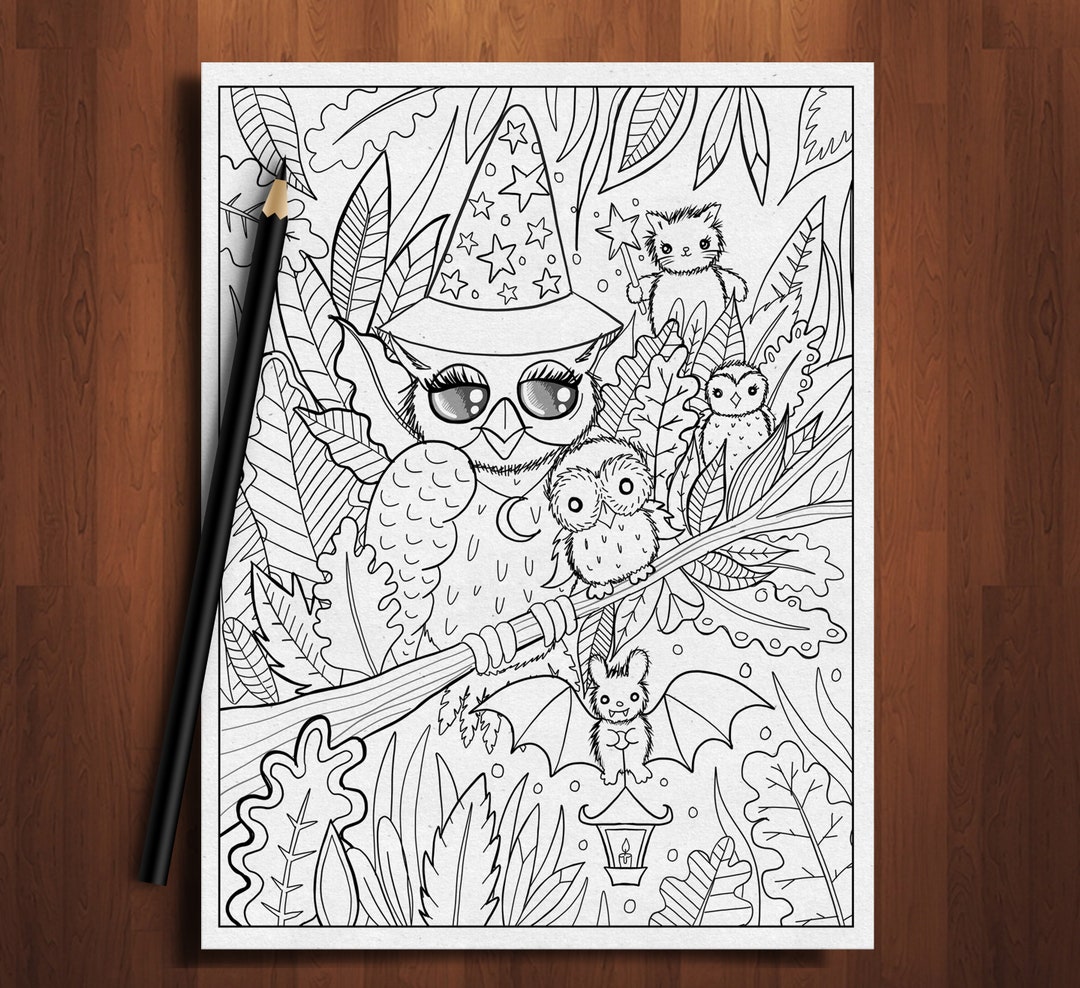 Owl, Halloween Owl Coloring Page,halloween Coloring Page, Halloween Fun ...
