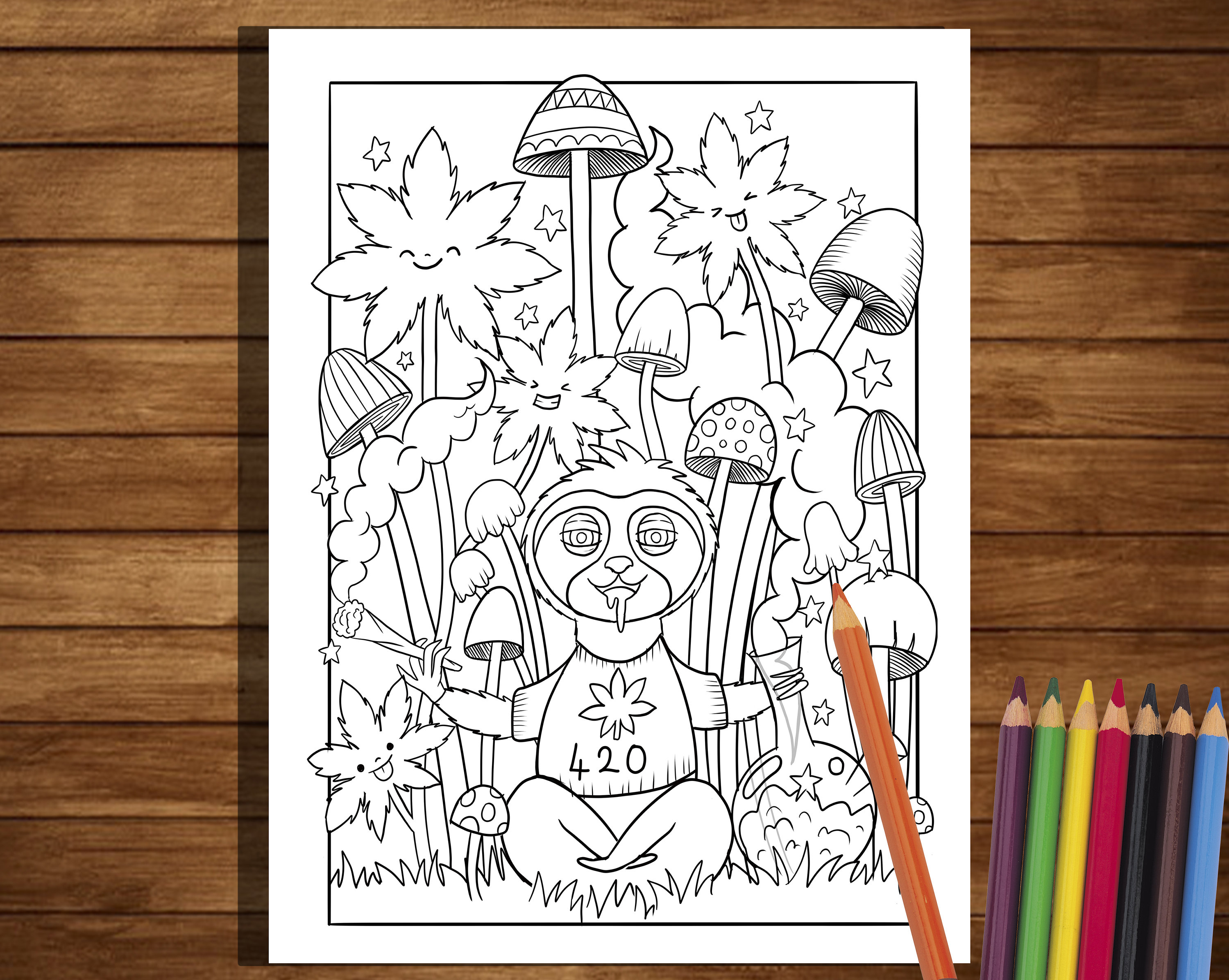 Stoner Coloring Page Colouring Page for Adults Stoner | Etsy