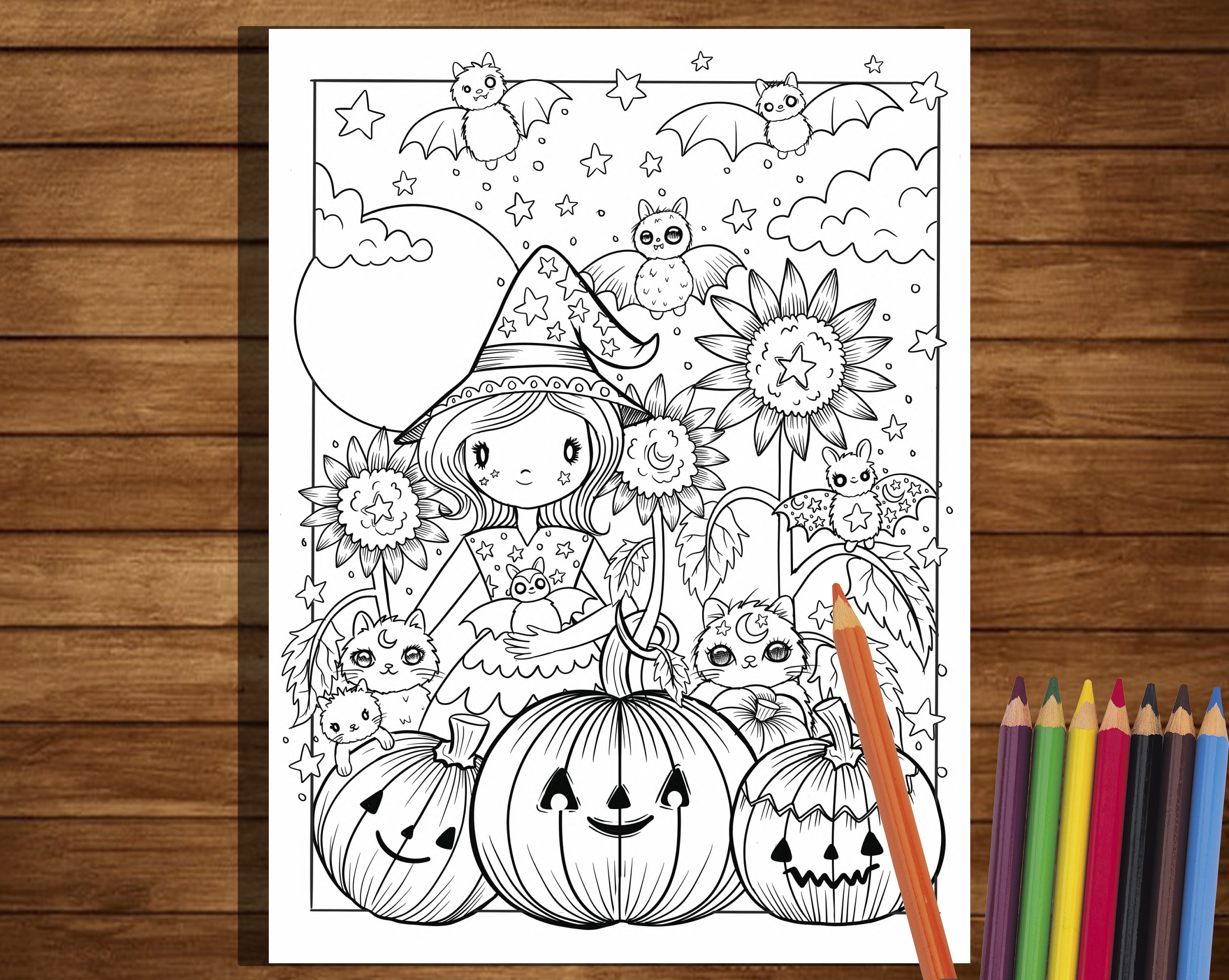 EDWINA MC NAMEE Coloring Books Halloween Coloring Book Contains Witches ...