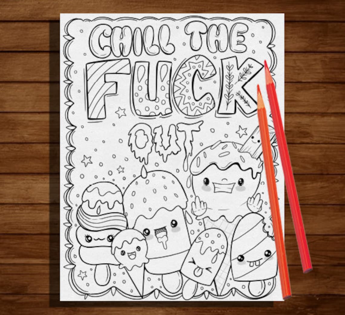 Sweary Coloring Page Swearing Coloring Pages Sweary - Etsy Australia