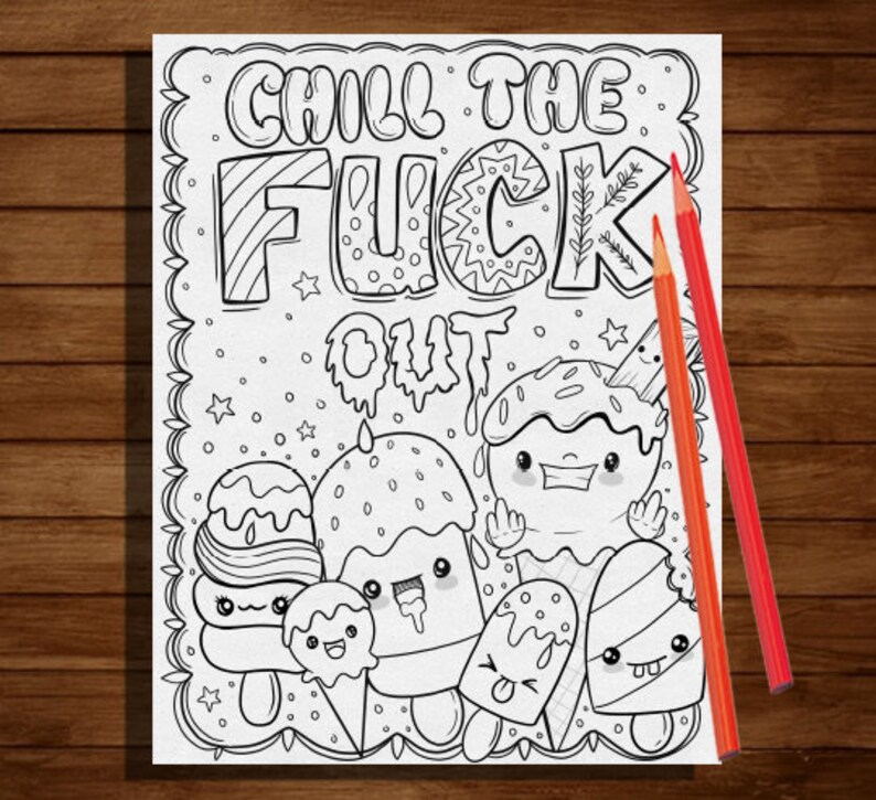 Sweary Coloring Page Swearing Coloring Pages Sweary | Etsy