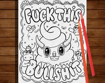 Swearing Coloring Pages, Sweary Coloring Page, Coloring Book for Adults ...