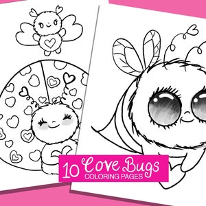 Valentine's Day Coloring Page Set - Instant Download - Valentine's Day ...