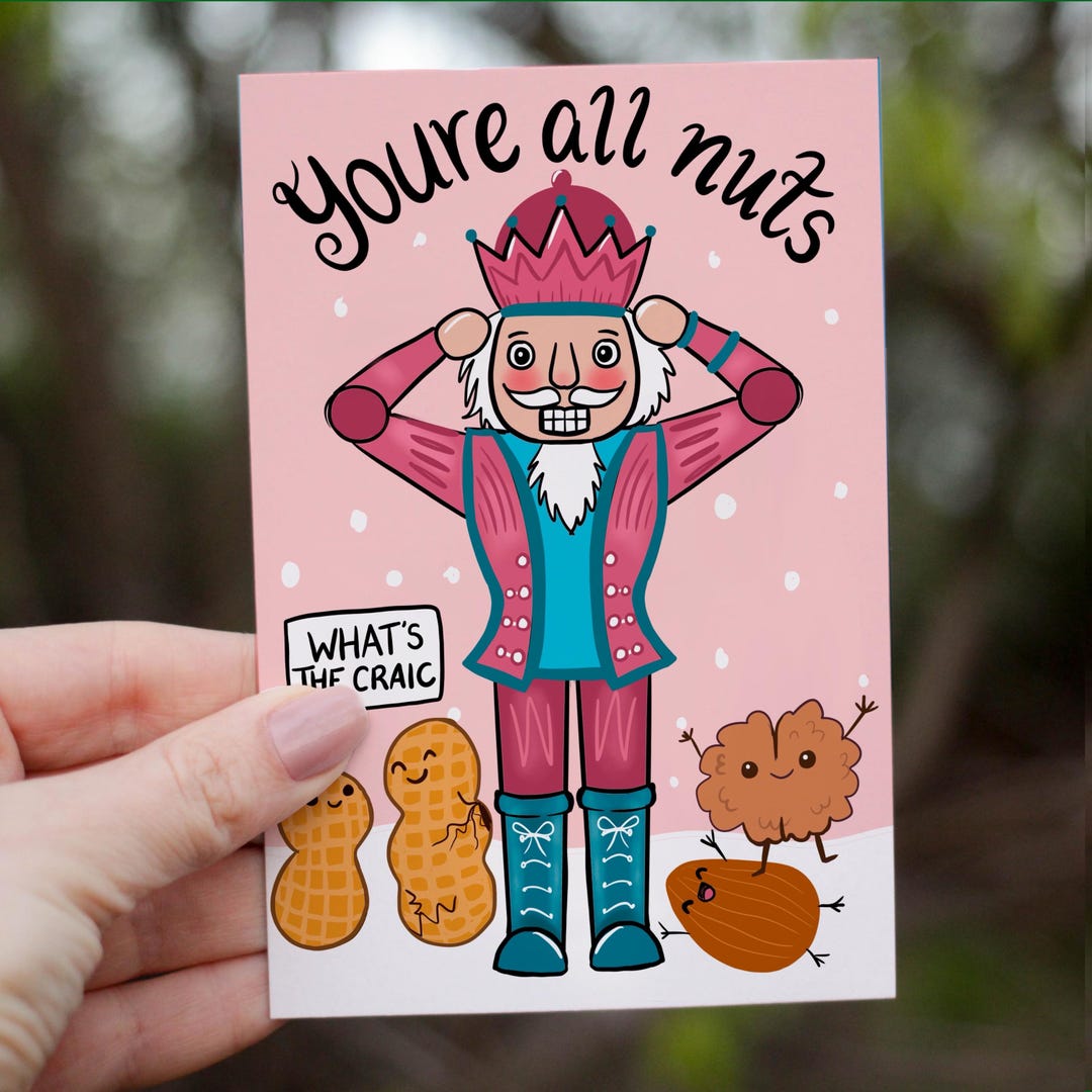 Funny Irish Christmas Card You're All Nuts Holiday Humor - Etsy