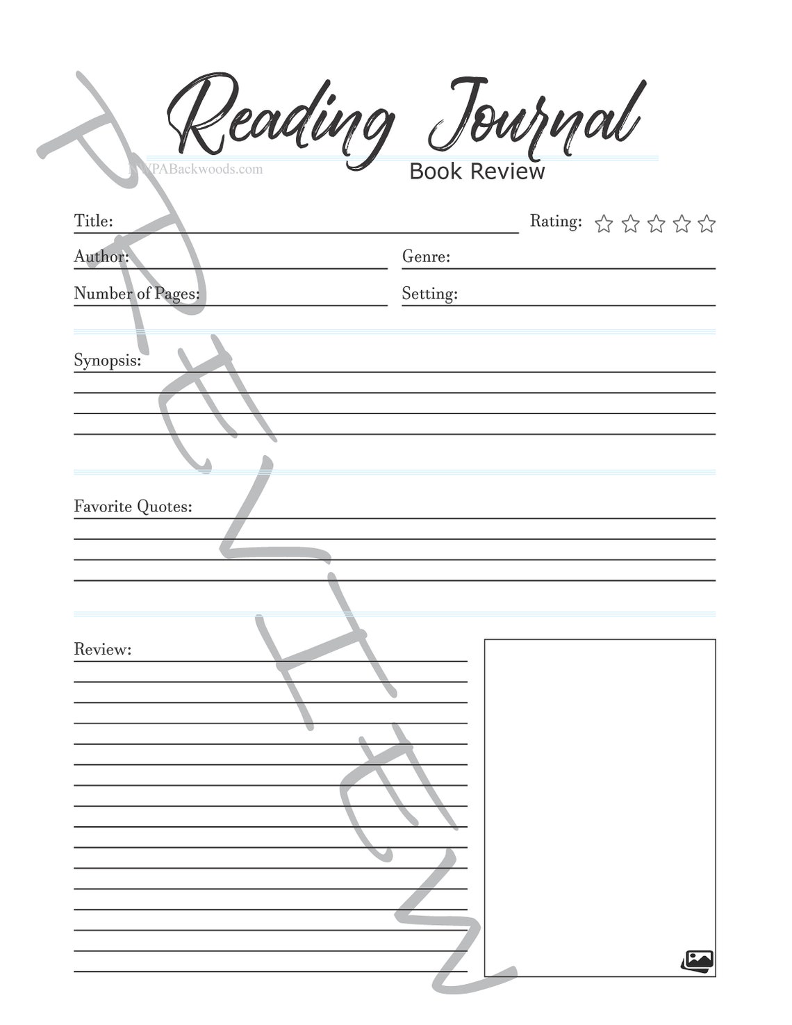 Reading Journal Printable Pages Goal Sheets With 50, 100, 200 and 500 ...