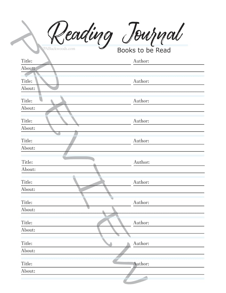 Reading Journal Printable Pages - Goal Sheets With 50, 100, 200 and 500 ...