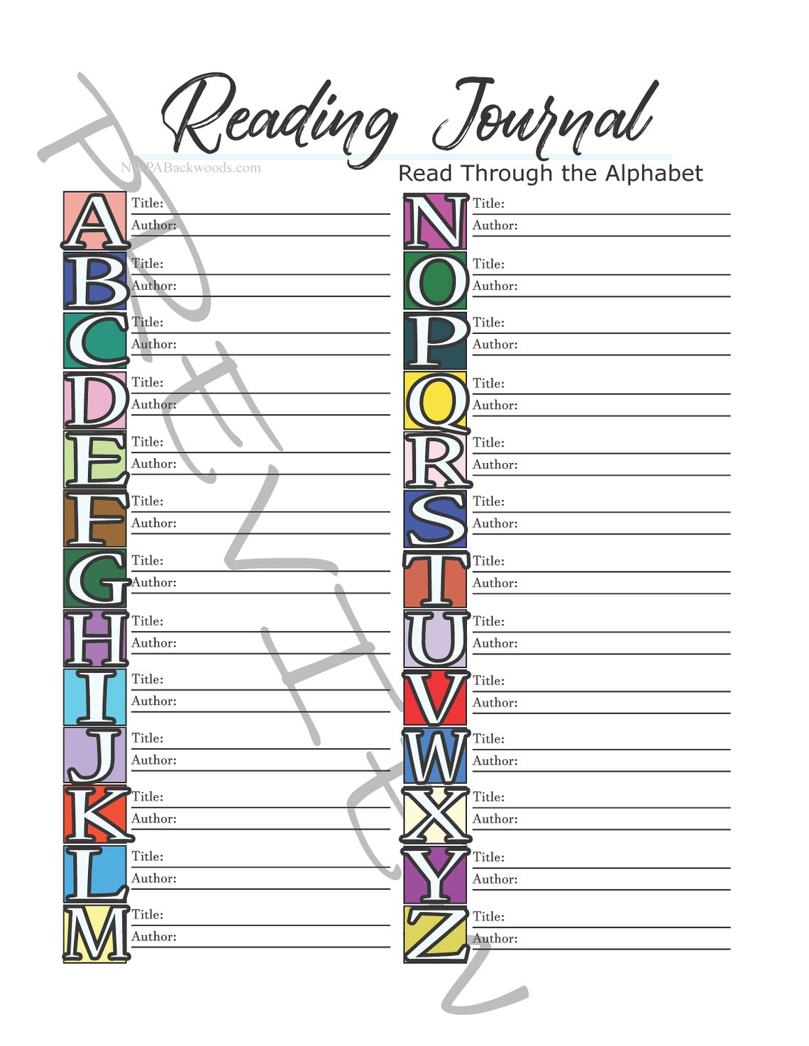 Reading Journal Printable Pages - Goal Sheets With 50, 100, 200 and 500 ...