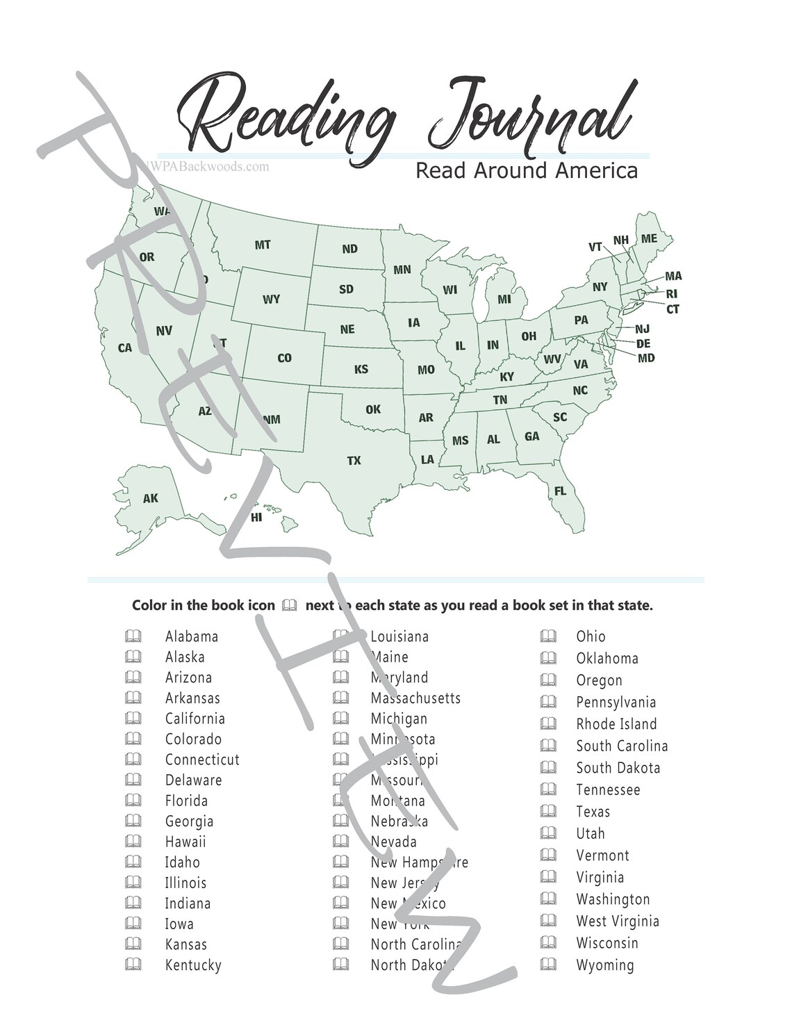 Reading Journal Printable Pages Goal Sheets With 50, 100, 200 and 500 ...