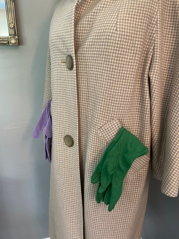 1960s Grey Houndstooth Wool Coay - Gem