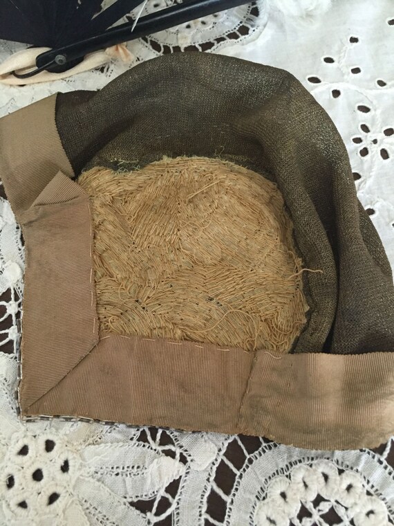 1920's Metallic Mesh and Hand Beaded Skull Cap - Gem