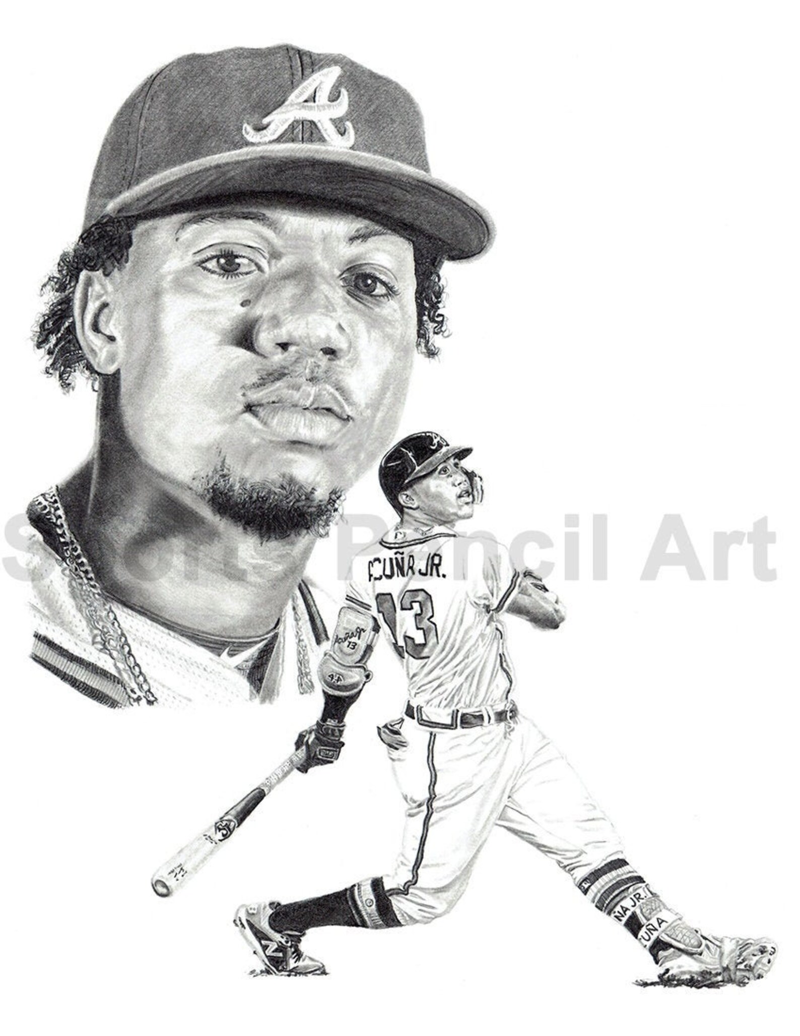 Ronald Acuna Jr. Atlanta Braves Sports Art Print Baseball - Etsy
