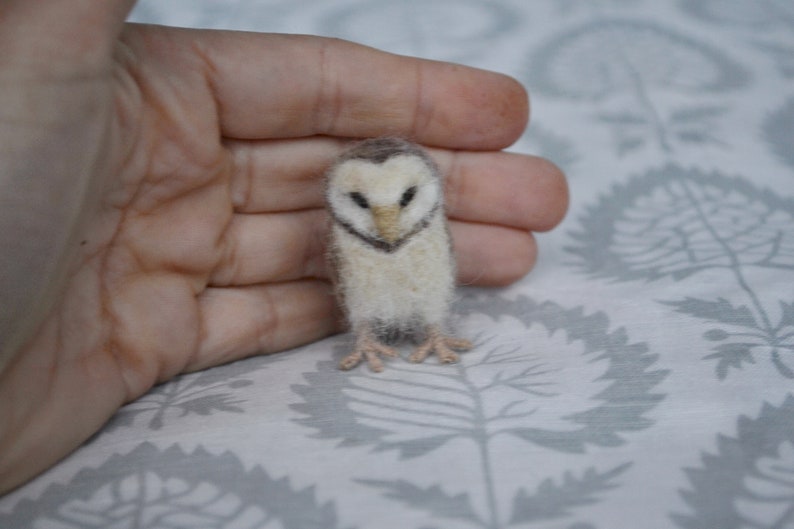 Owl Tiny needle felted bird owl dollhouse miniature owl | Etsy