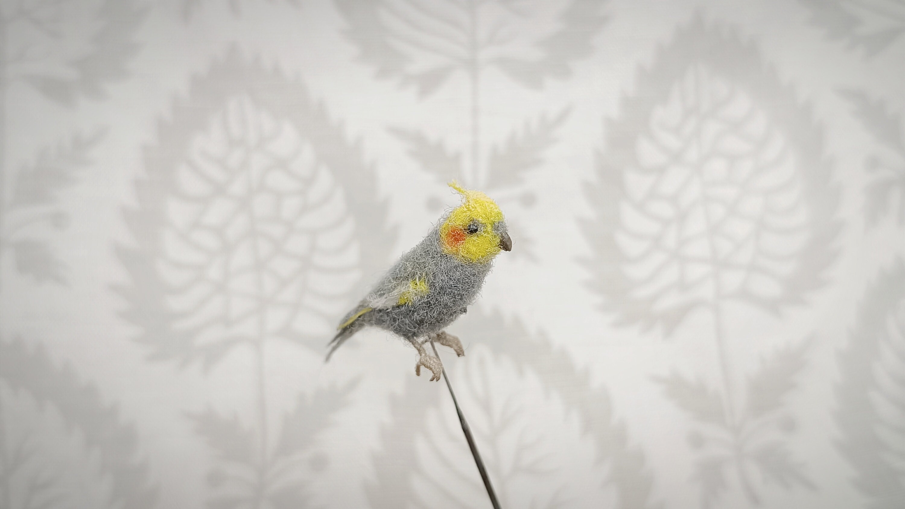 Corella Parrot Miniature, Felted Mini Bird, Collectible Dollhouse ...