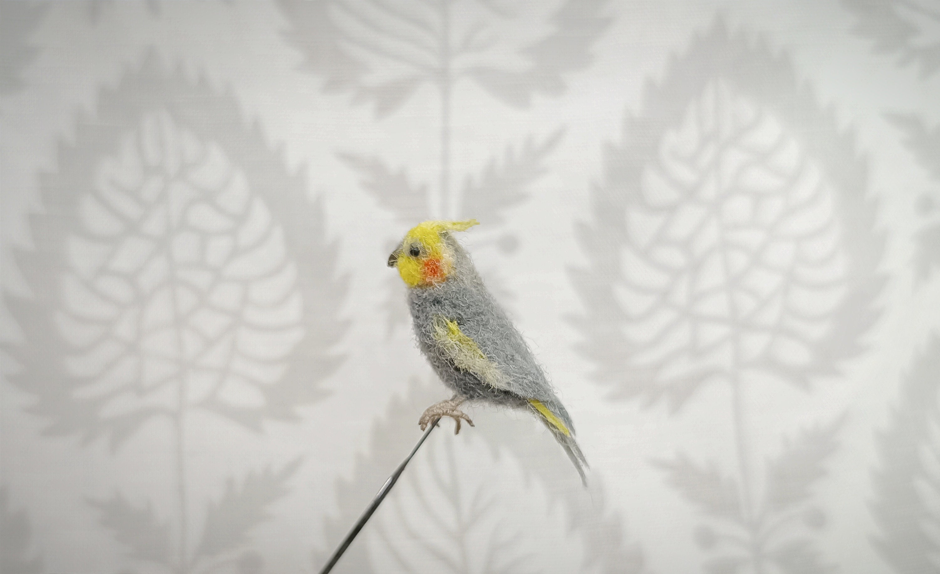 Corella Parrot Miniature, Felted Mini Bird, Collectible Dollhouse ...