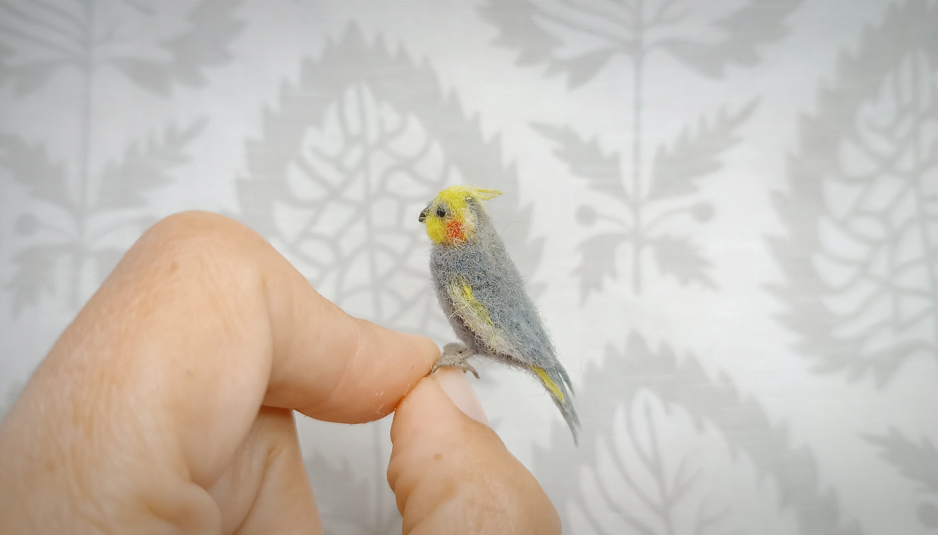 Corella Parrot Miniature, Felted Mini Bird, Collectible Dollhouse ...