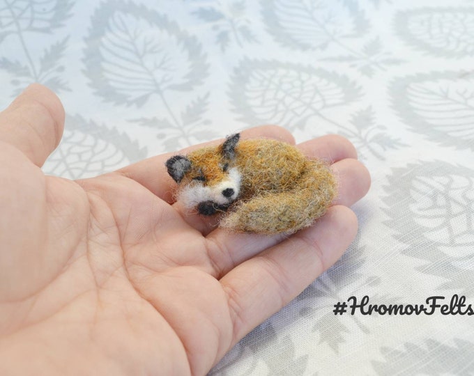 Fox Tiny Needle Felted Animal Miniature OOAK Felt Soft - Etsy