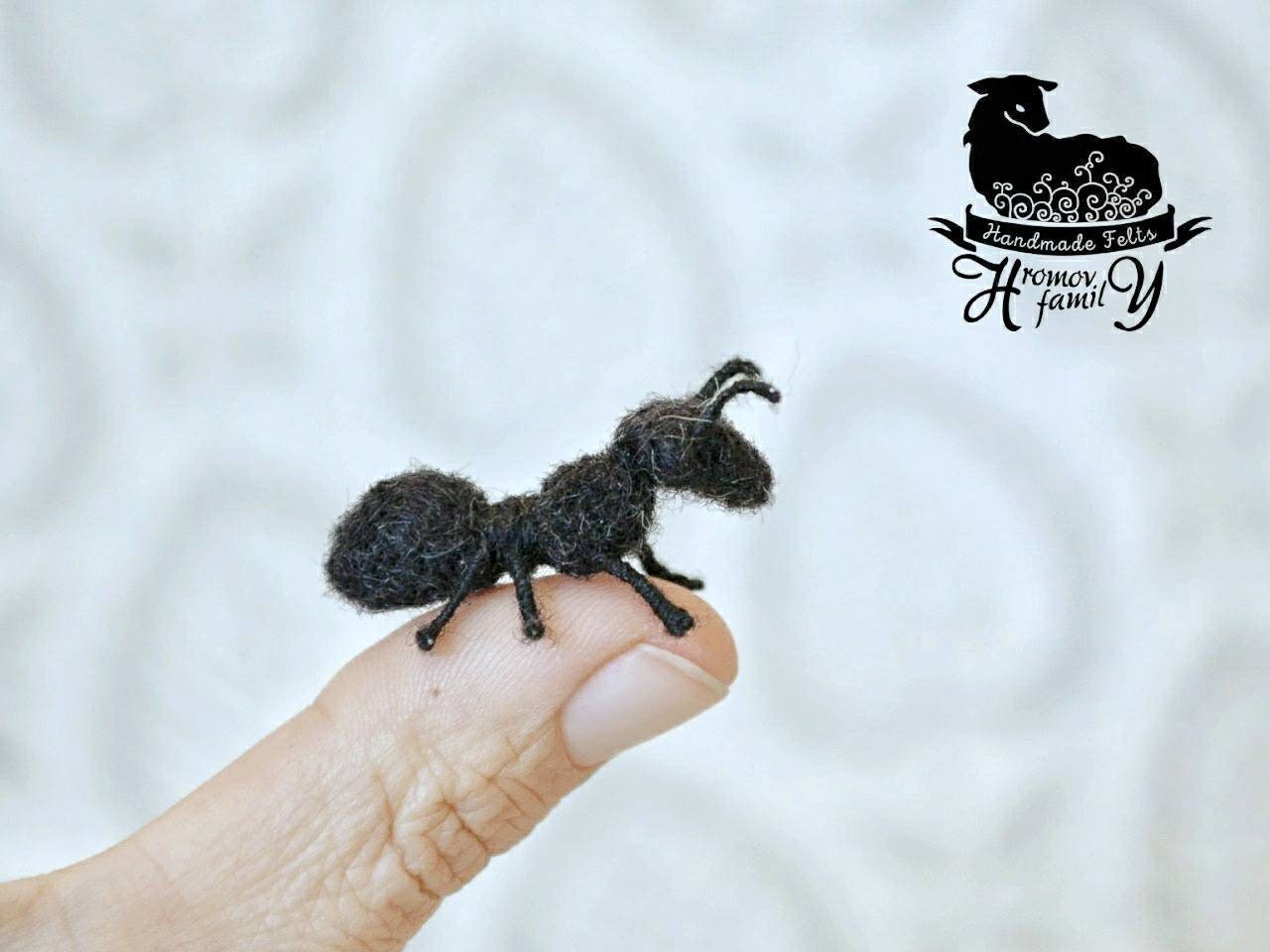 Felted Tiny Ant Needle Felted Mini Ant Beetle Miniature - Etsy