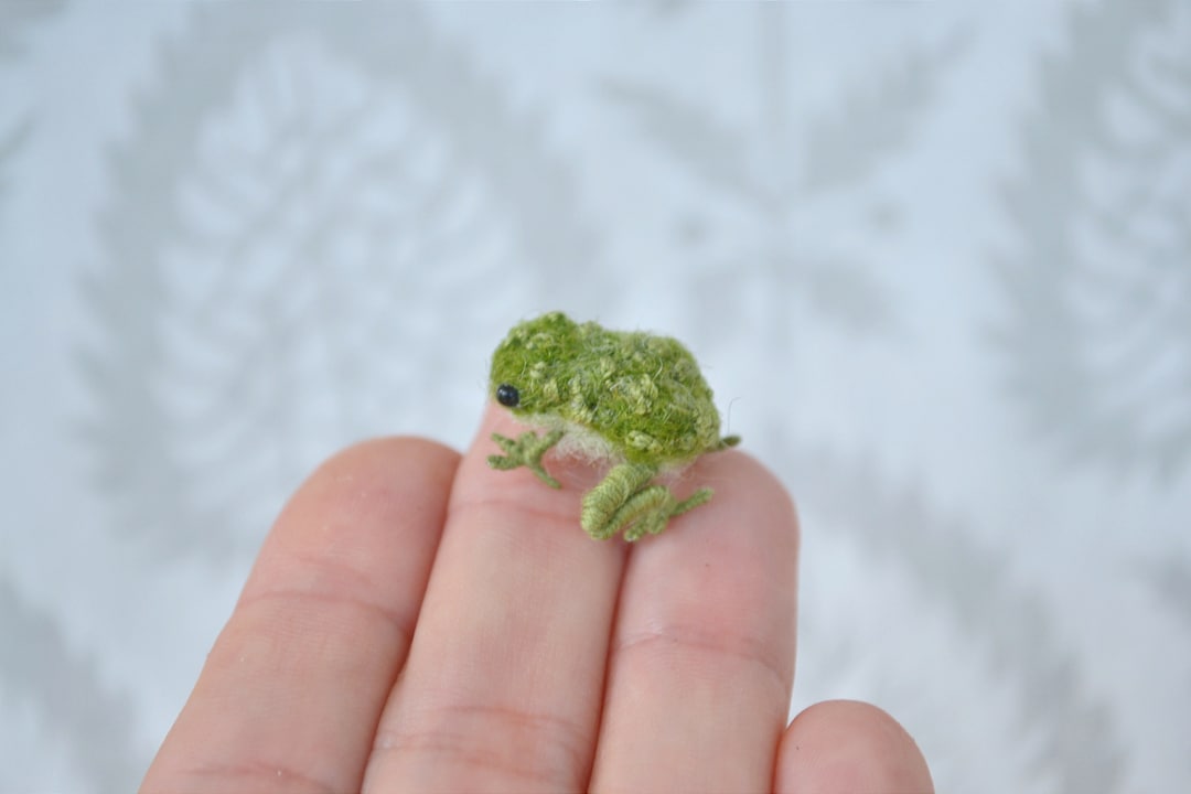Micro Frog Miniature for Dollhouse, Little Green Frog, Needle Felted ...