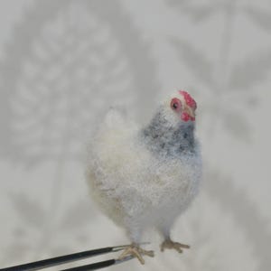 White Hen – Needle Felted Miniature Chicken – Handmade Wool Farm Animal ...